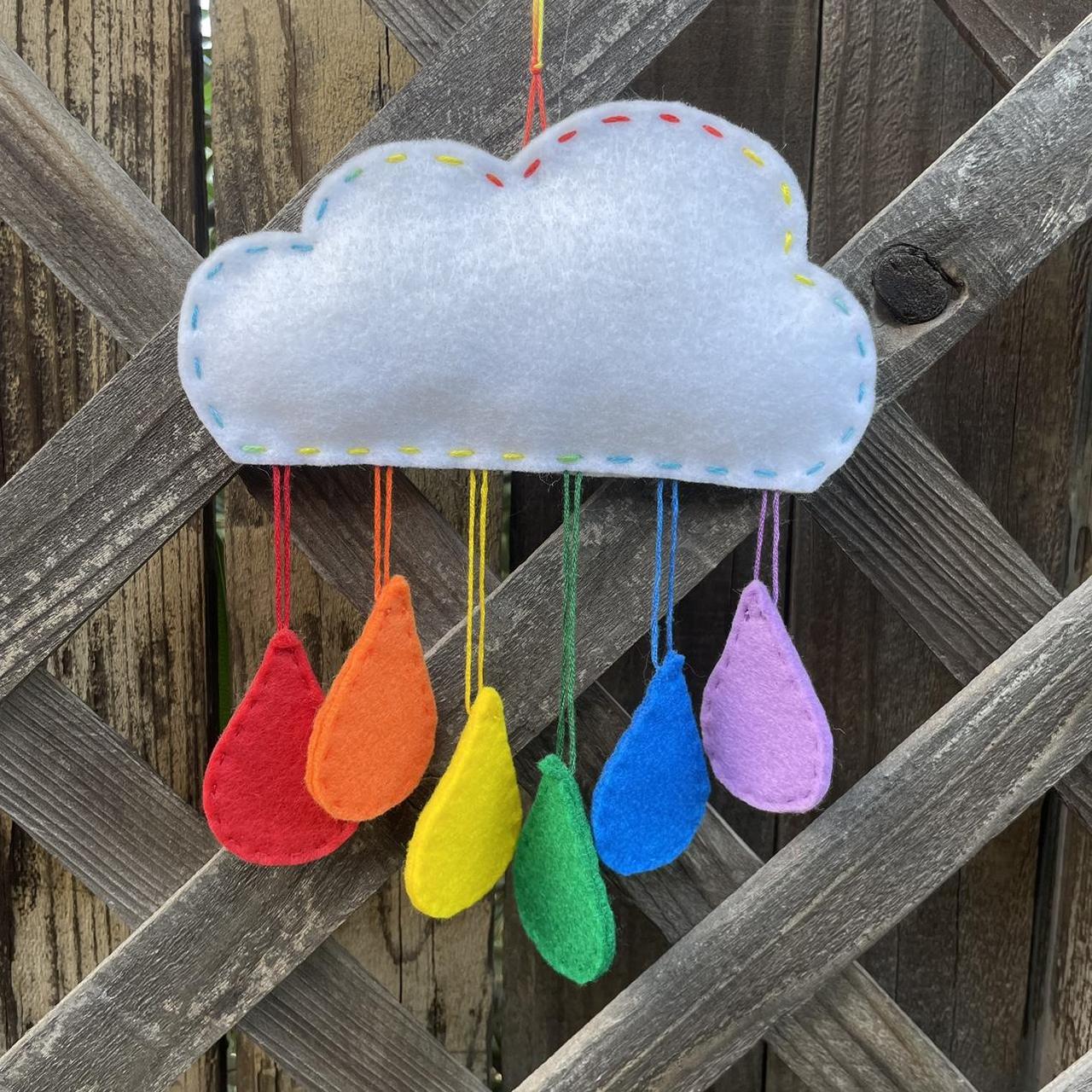 A wee cloud & lil rain droplet buddies Handmade by... - Depop