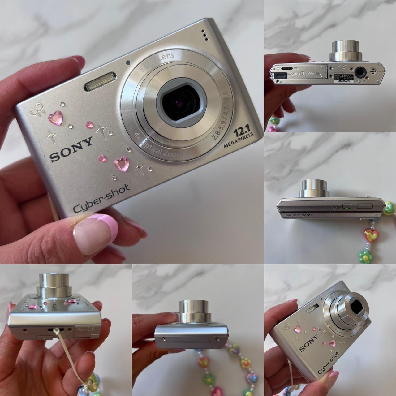 cute lil silver Pinterest aesthetic Sony Cybershot... - Depop