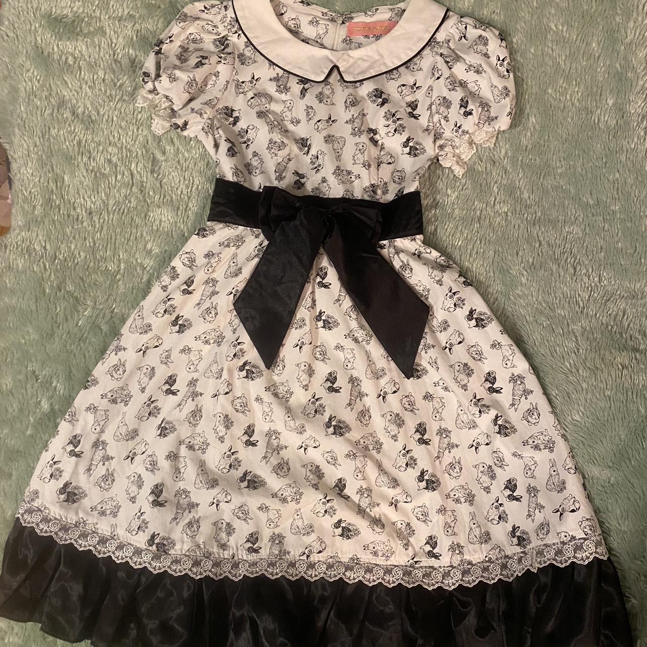 ☆REPOP - Bodyline lolita bunny print OP with rose... - Depop