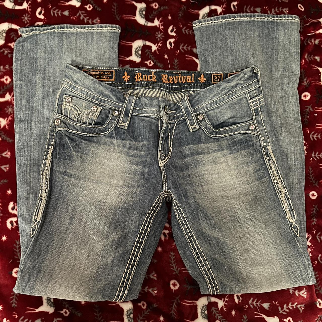 Rock Revival - Bootcut Low Rise Bedazzled... - Depop