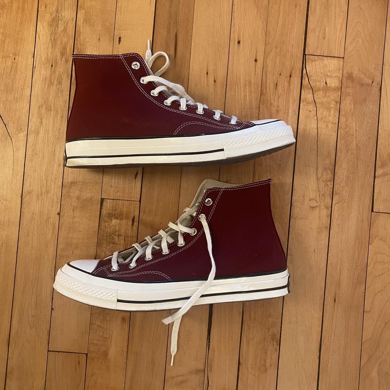 Converse Men's Burgundy and Red Trainers | Depop