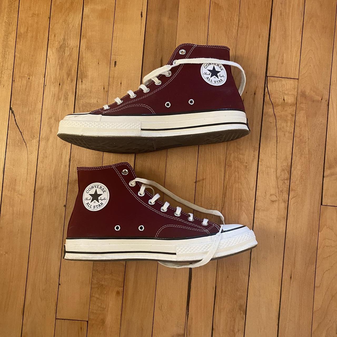 Converse Men's Burgundy and Red Trainers | Depop
