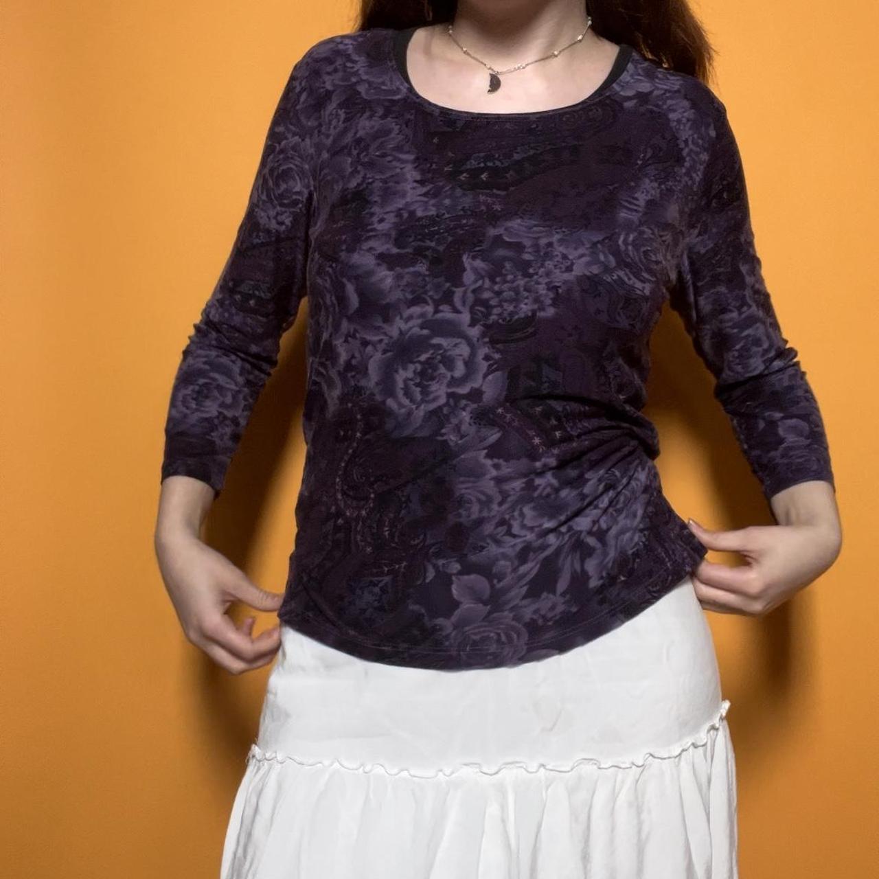 Purple floral and paisley pattern top! 💜 Model is... - Depop