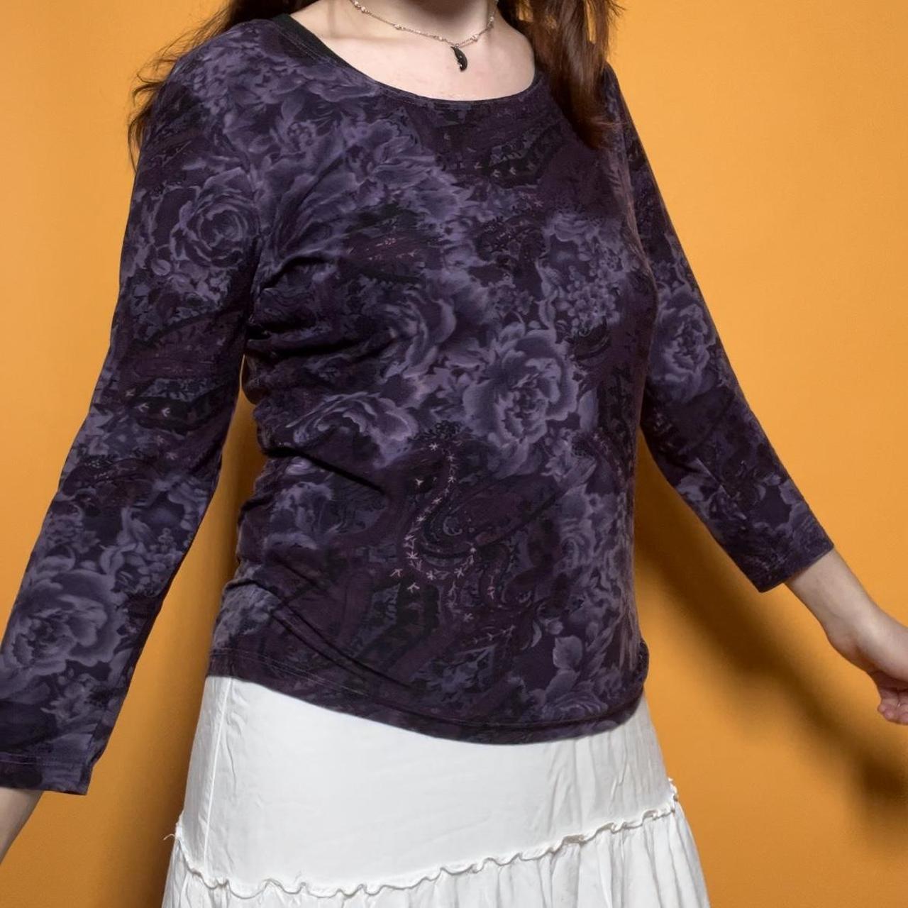 Purple floral and paisley pattern top! 💜 Model is... - Depop