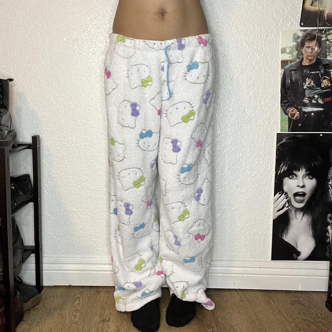 cutest fluffy hello kitty pjs in good condition,... - Depop