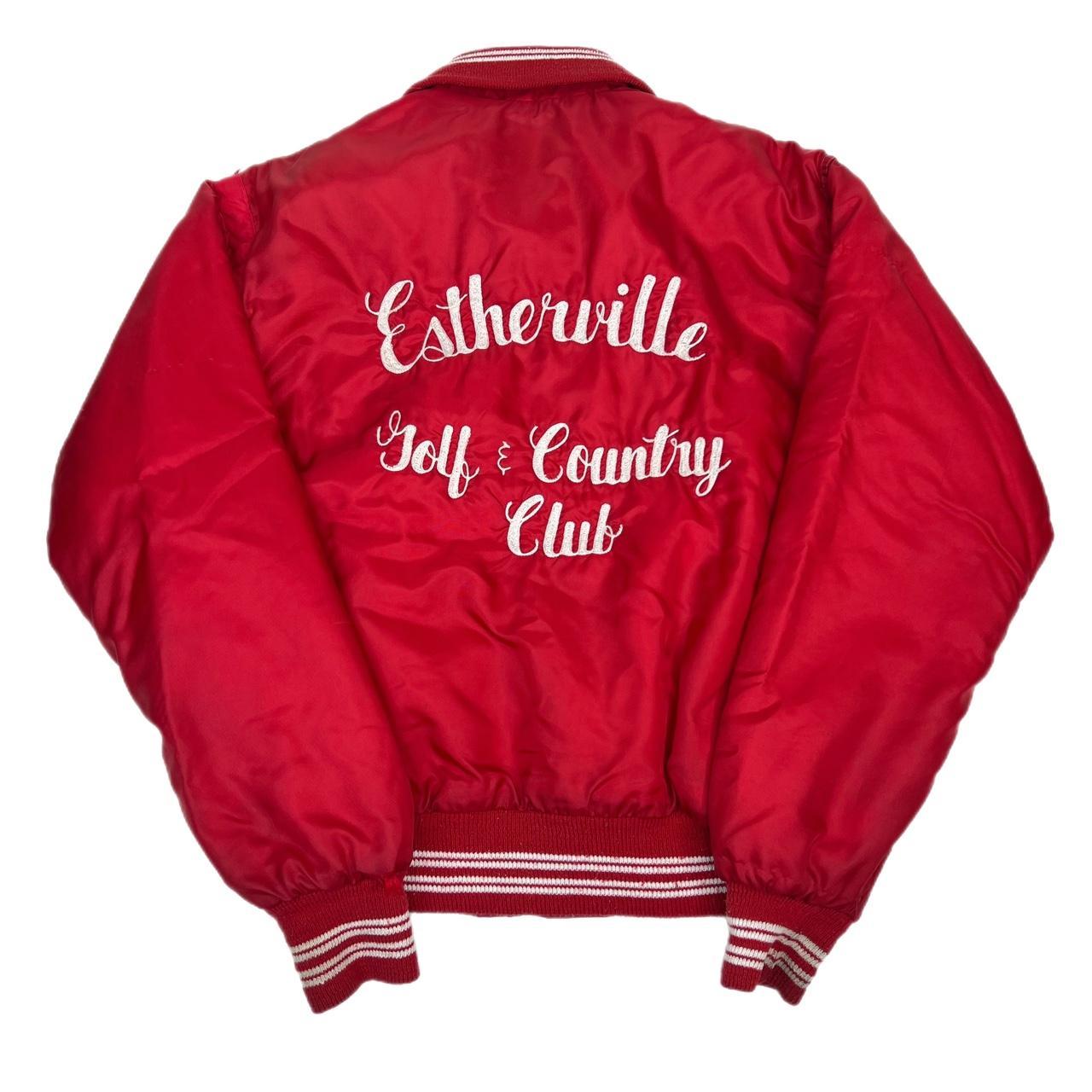 VINTAGE 80's GOLF & COUNTRY CLUB SATIN BOMBER JACKET... - Depop