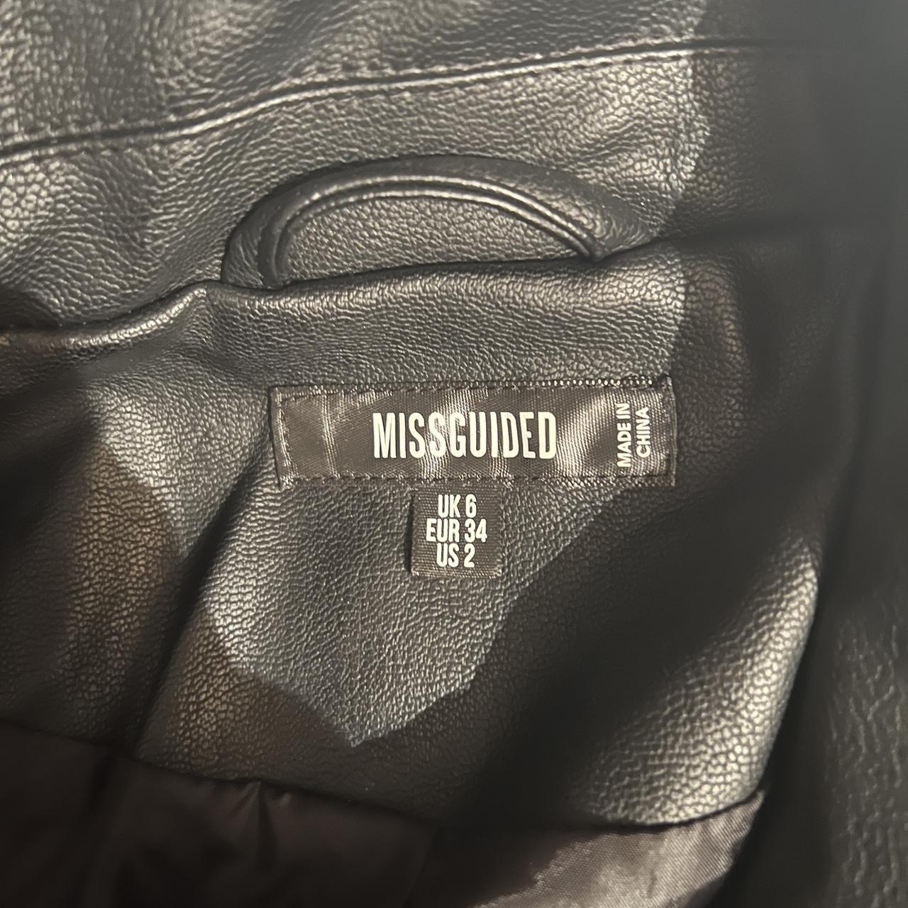 Missguided Black Leather Jacket In excellent... - Depop