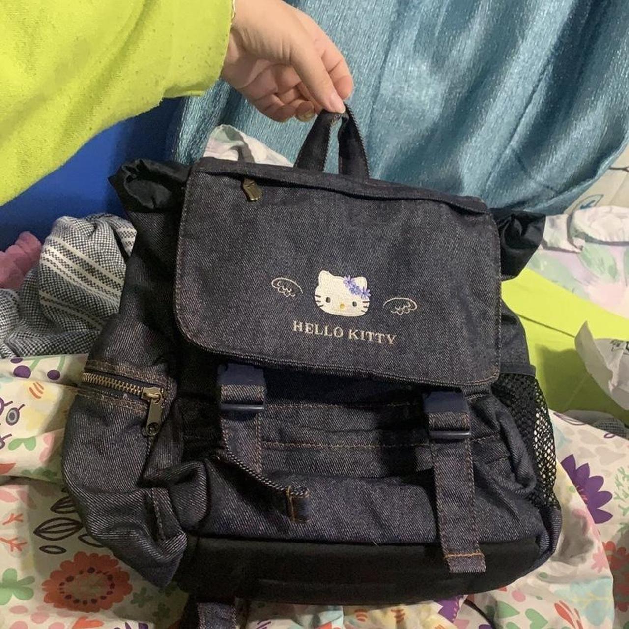 Hello Kitty Denim Bookbag PAY WITH PAYPAL Super... - Depop