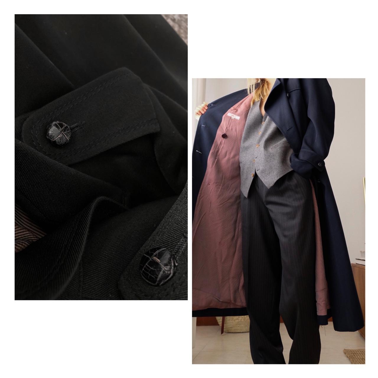 Women's Navy Coat | Depop