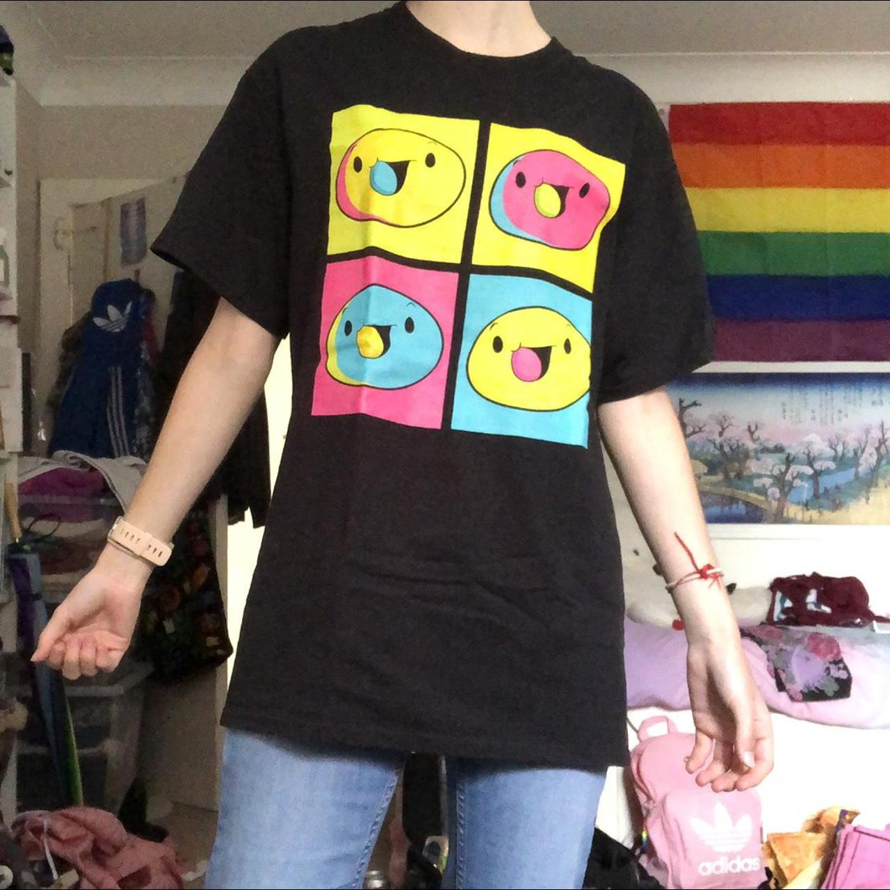 TheOdd1sOut style multicoloured faces graphic tee... - Depop