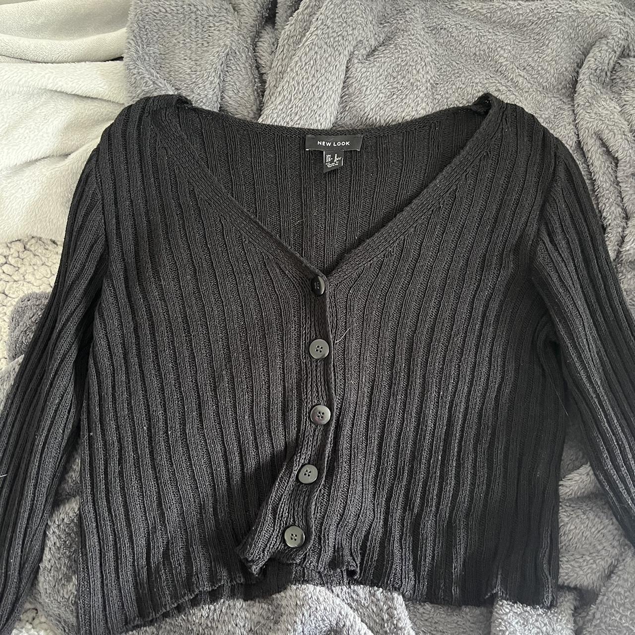 Black knitted new look cardigan, lightweight... - Depop
