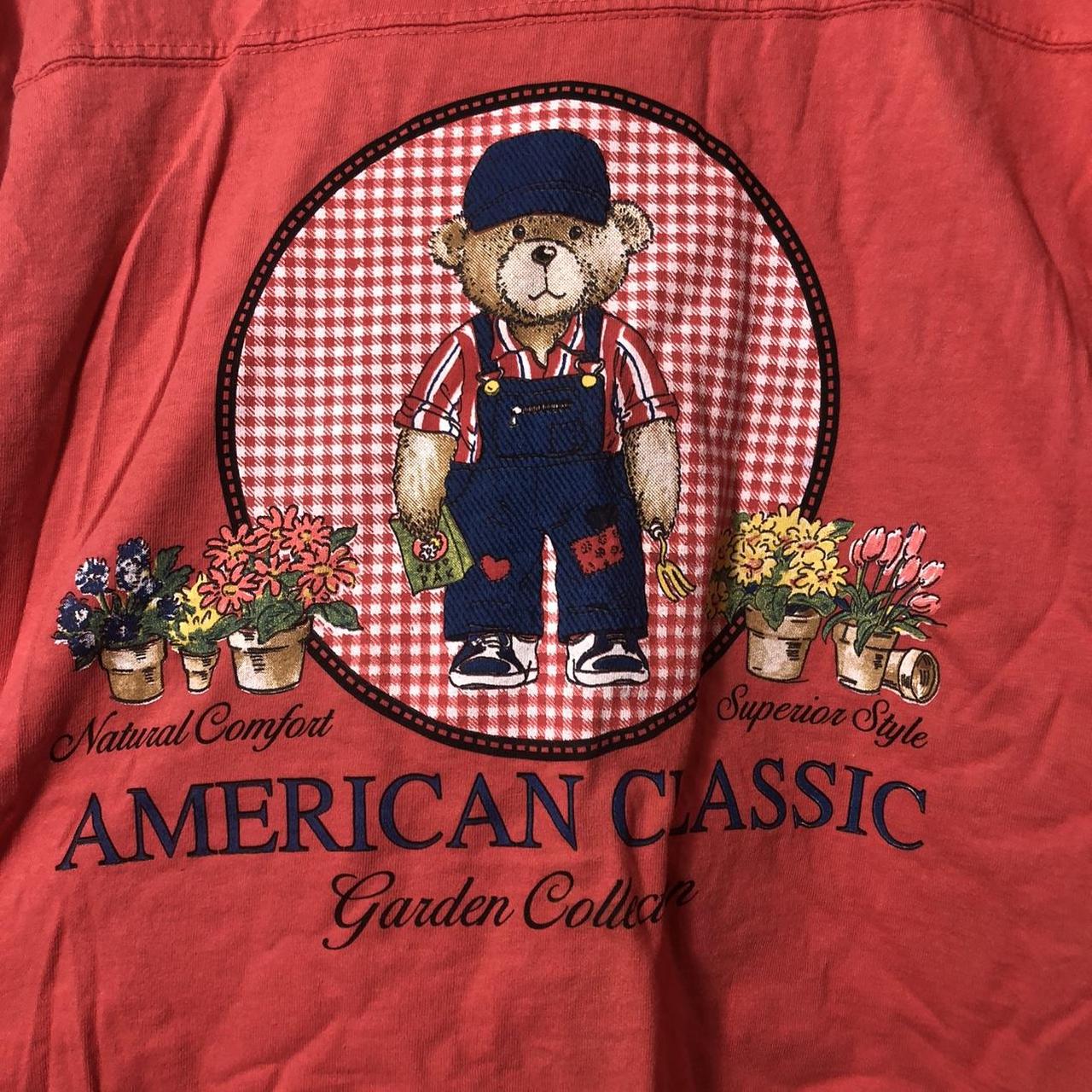 Vintage Boxy Teddy Bear Print T-Shirt by American... - Depop