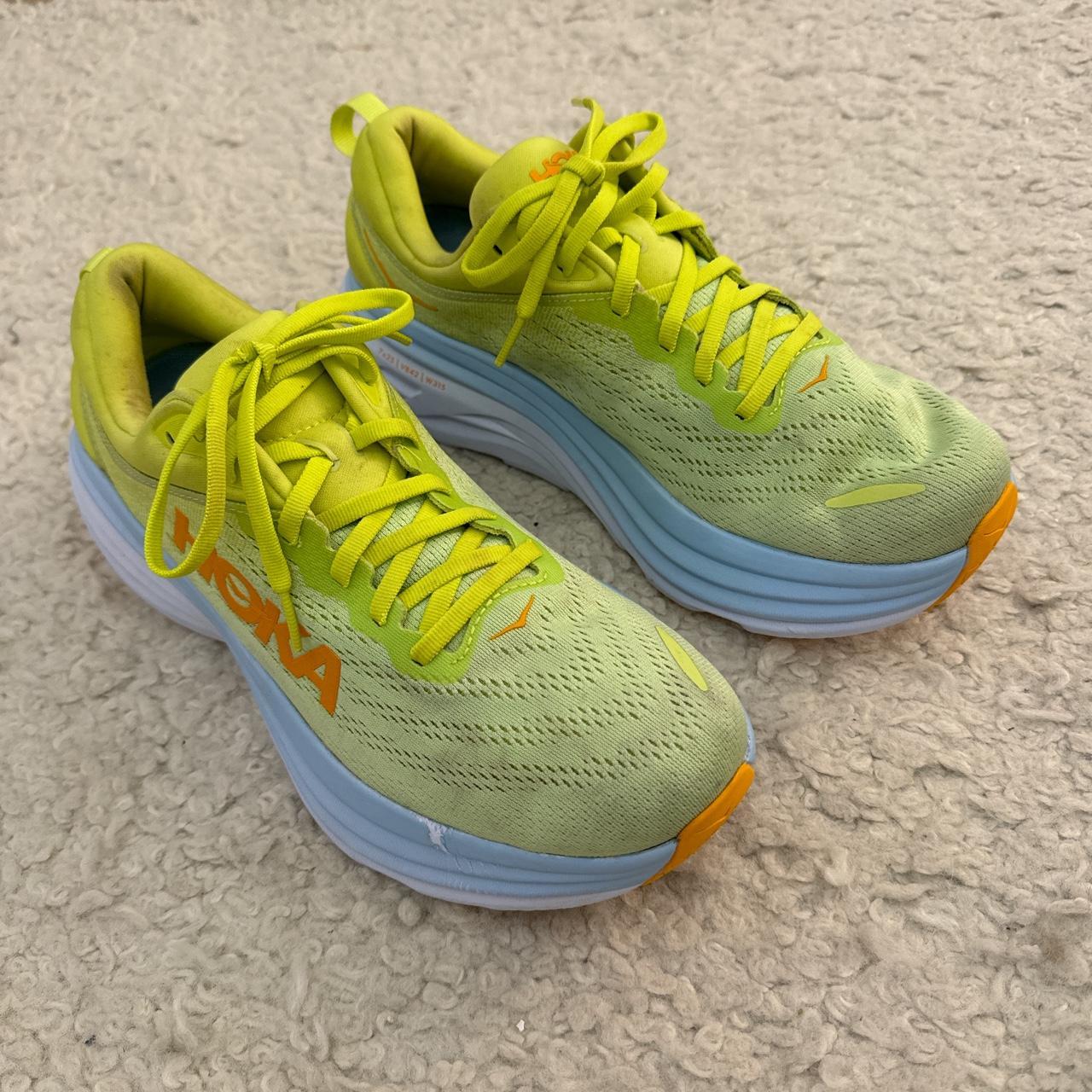 Hoka one one bondi 8 running trainers Yellow orange... - Depop