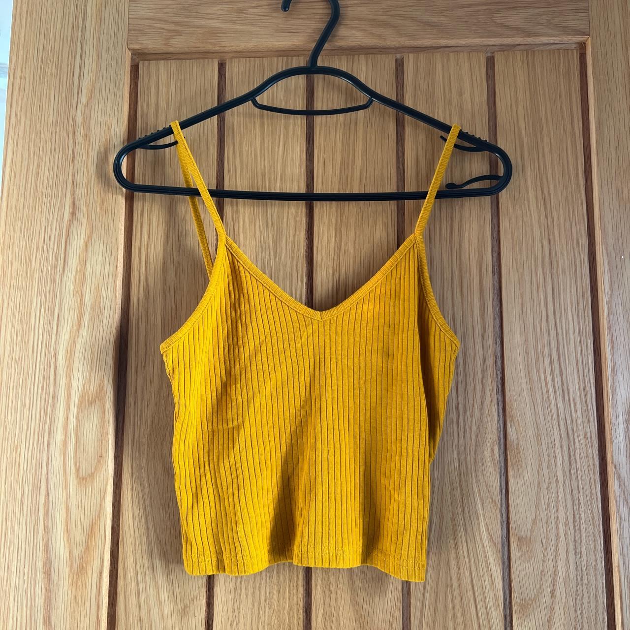 Topshop size 6 mustard yellow ribbed vest in great... - Depop