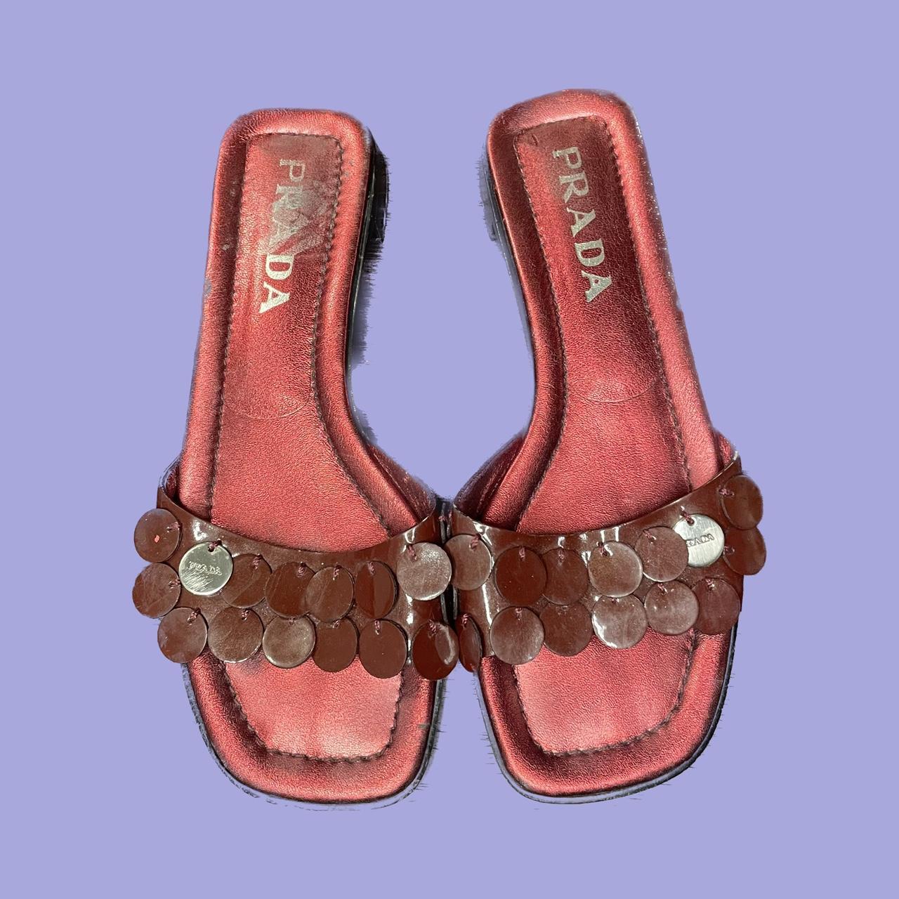 Prada Women's Red Mules | Depop