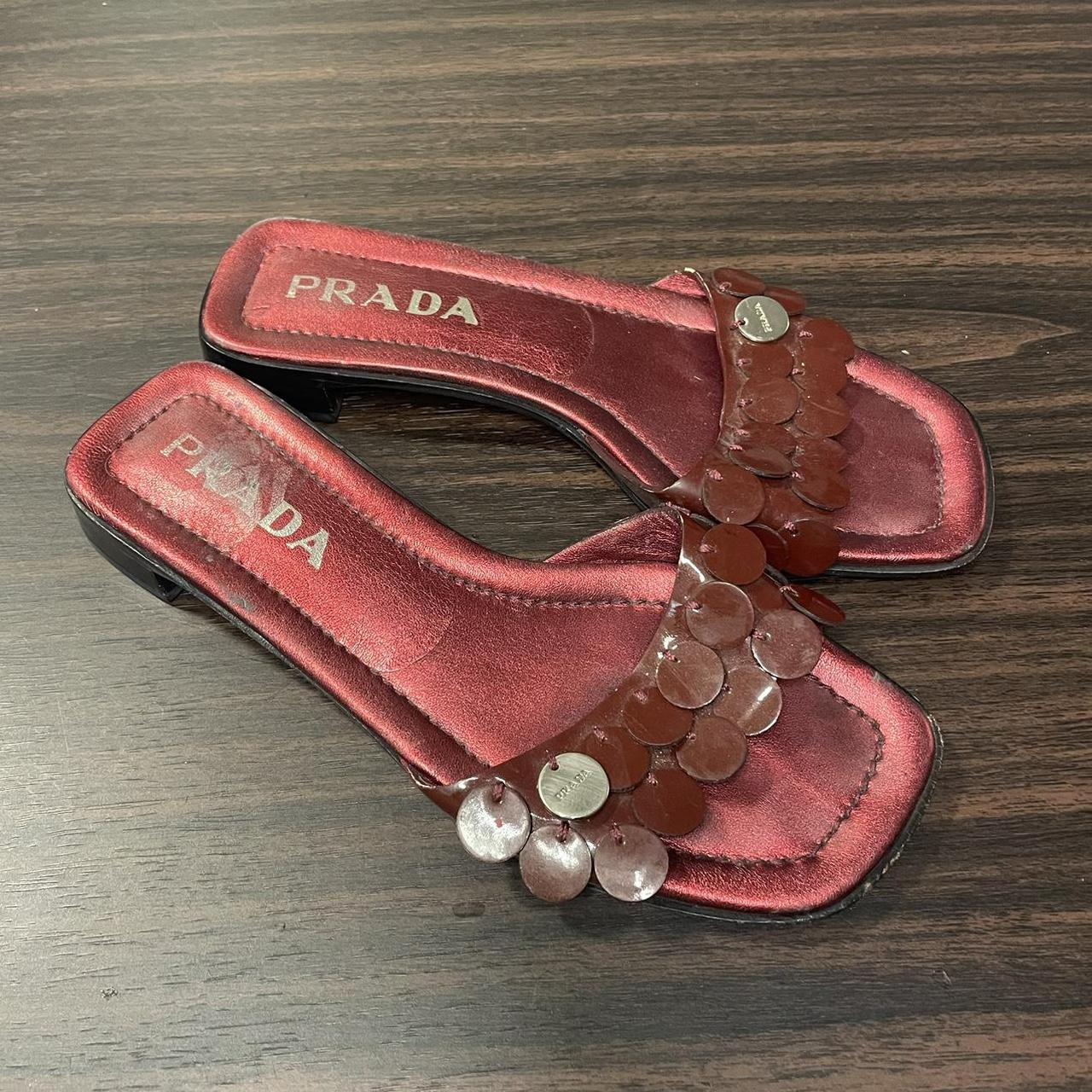 Prada Women's Red Mules | Depop