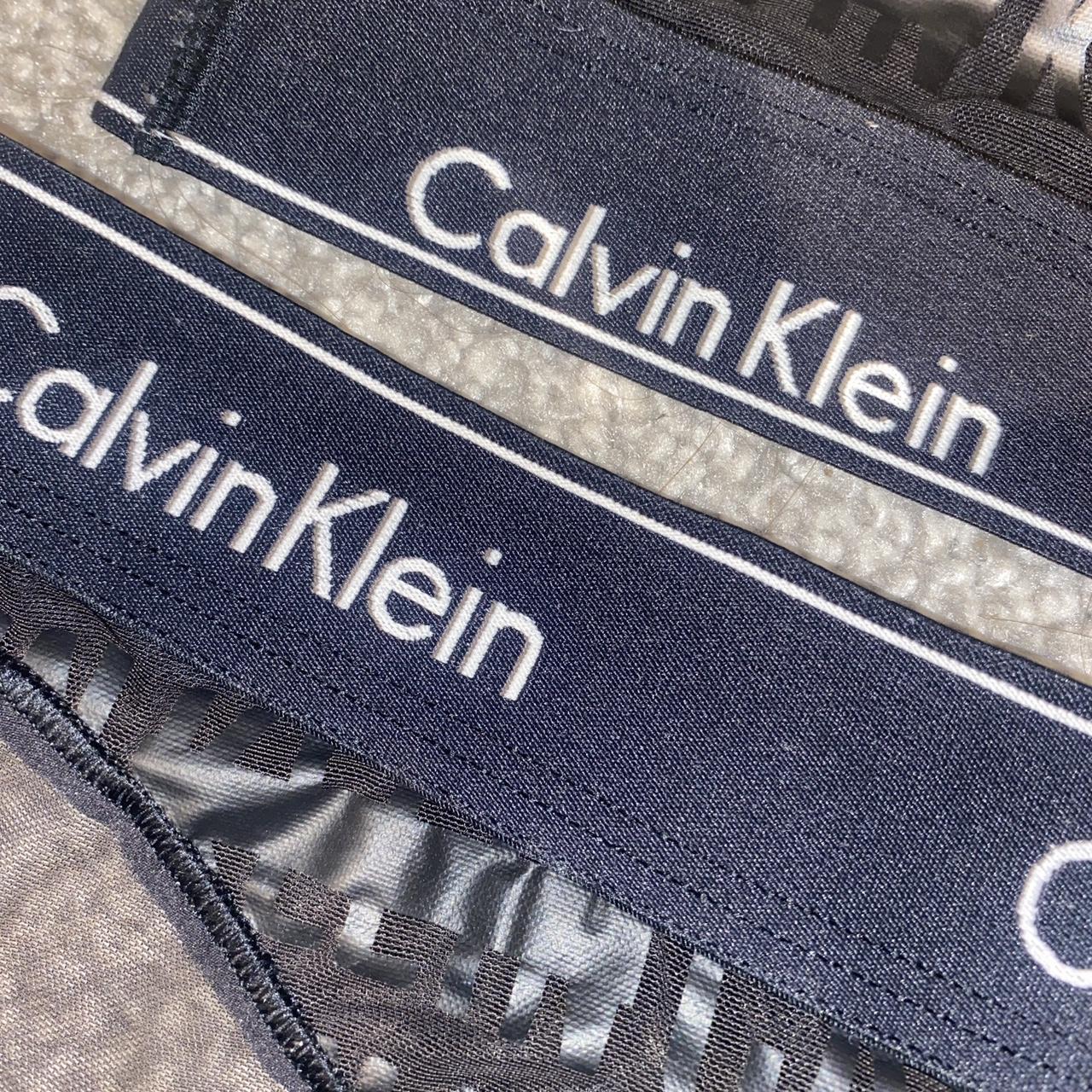 Calvin klein black mesh logo pants and bra set. Been... - Depop