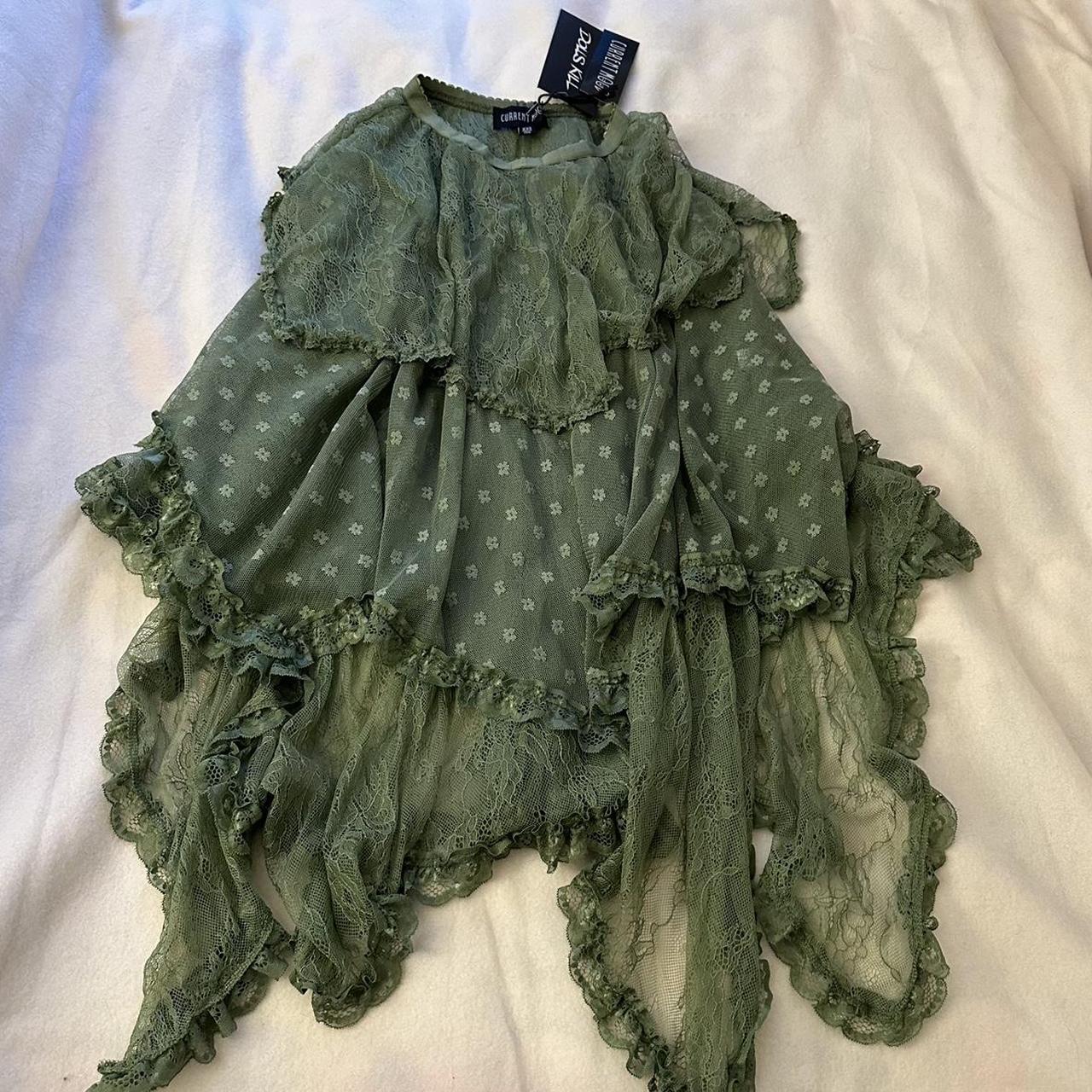 dollskill current mood green long fairy skirt size... - Depop
