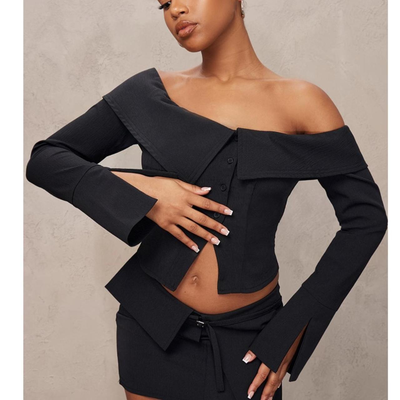 Off the shoulder blazer type top Never worn tags... - Depop