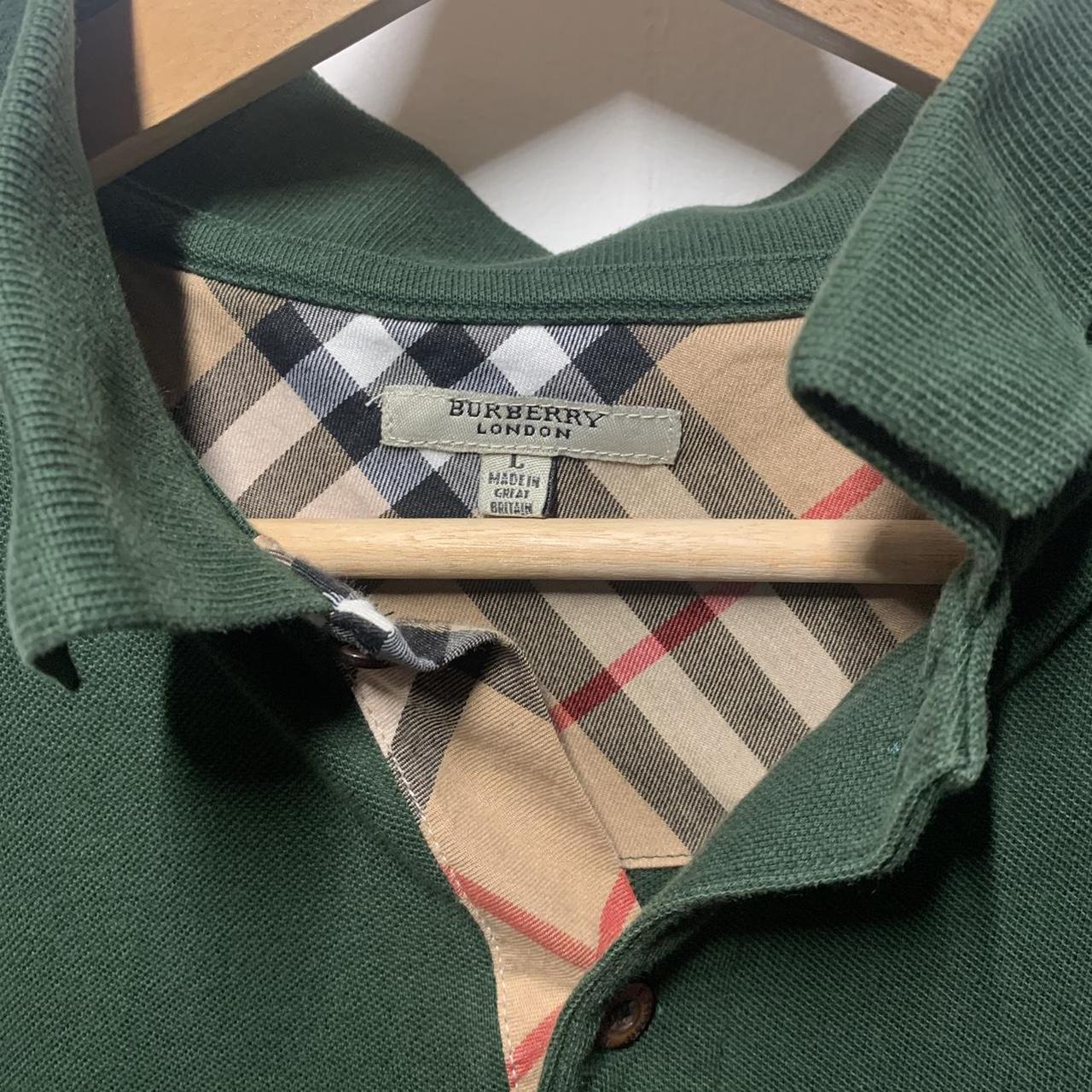Burberry Green Polo Shirt Dark green with gold... - Depop
