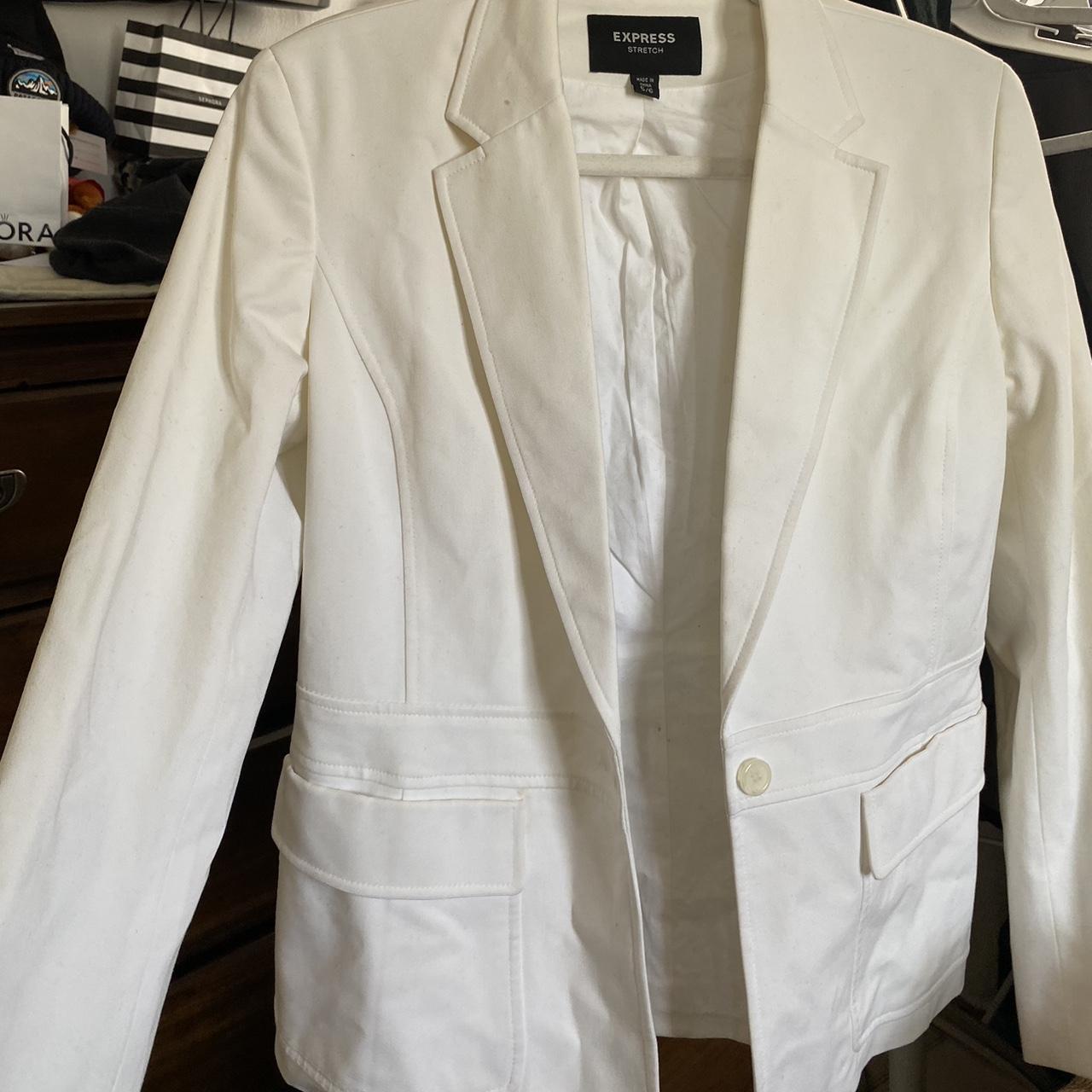 Express Women's White Tailored-jackets | Depop