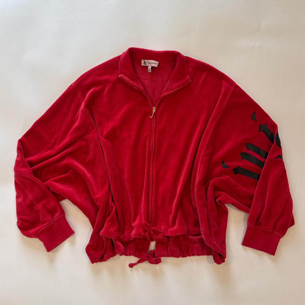 Juicy Couture Astor Red Track Velour Batwing Jacket... - Depop
