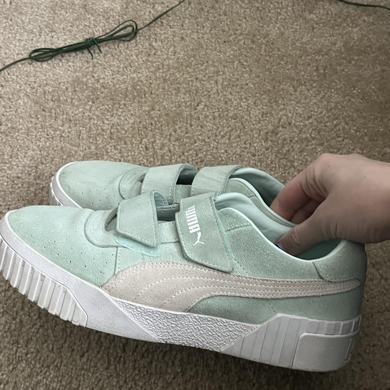 mint puma velcro sneakers women’s size 9.5 - Depop