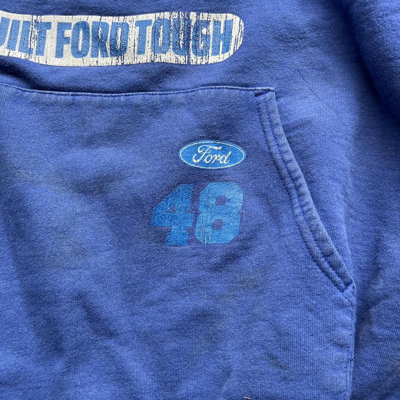 vintage ford f series boxy blue hoodie graphic truck... - Depop