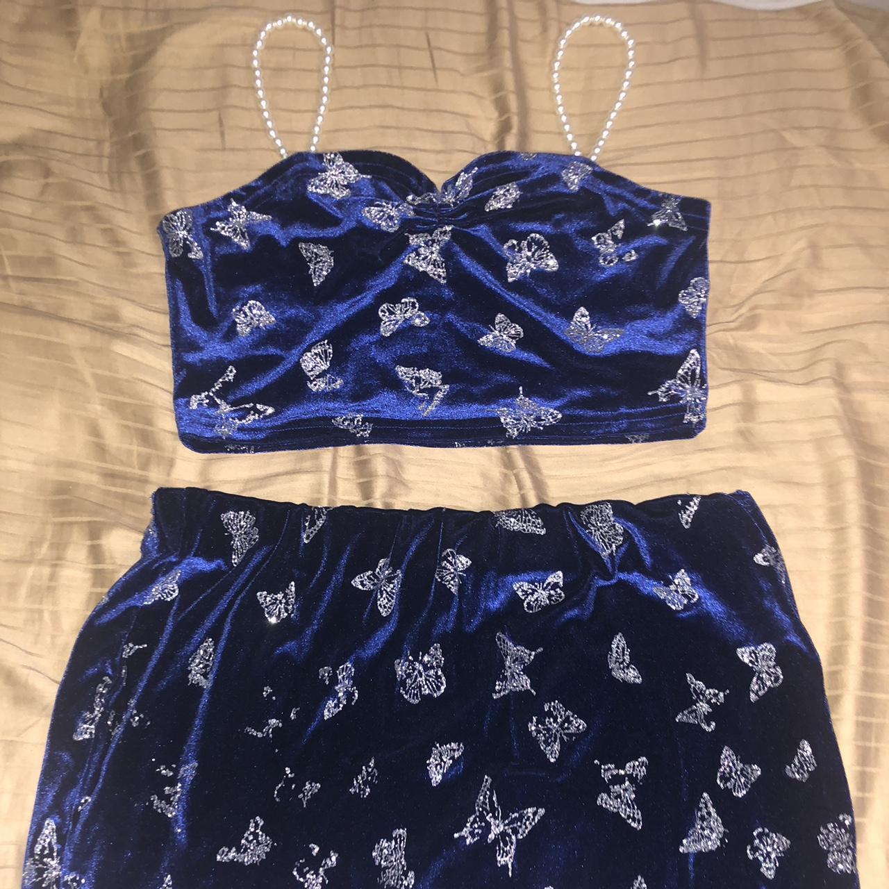super cute two piece set w pearl straps. the straps... - Depop