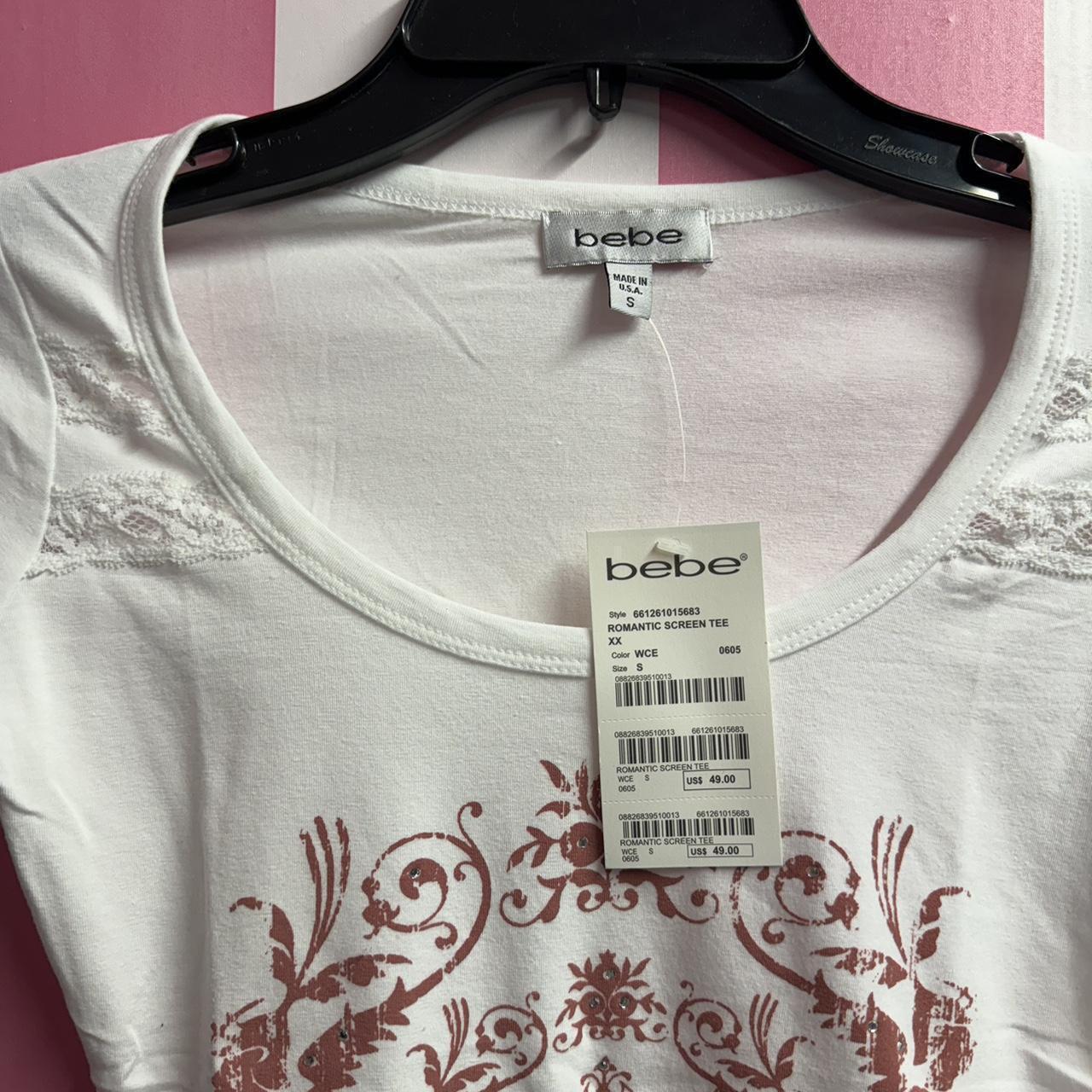 deadstock 2000s Bebe baby tee ! Has lace and... - Depop