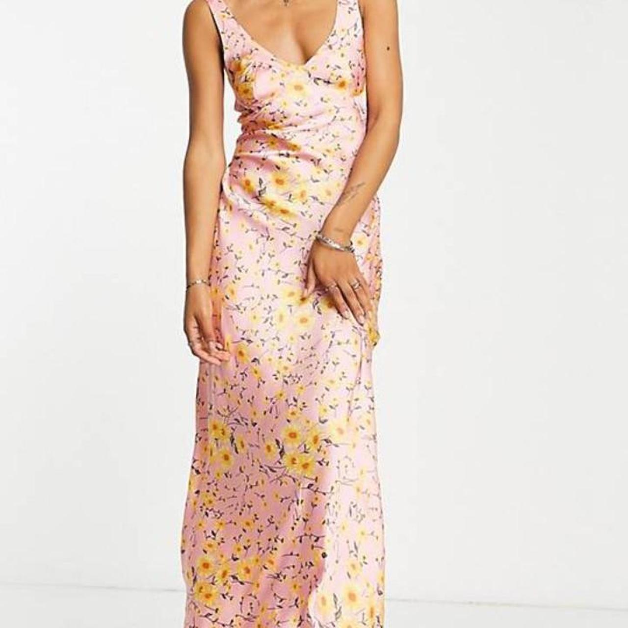 Satin maxi slip dress from ASOS. Perfect for a... - Depop