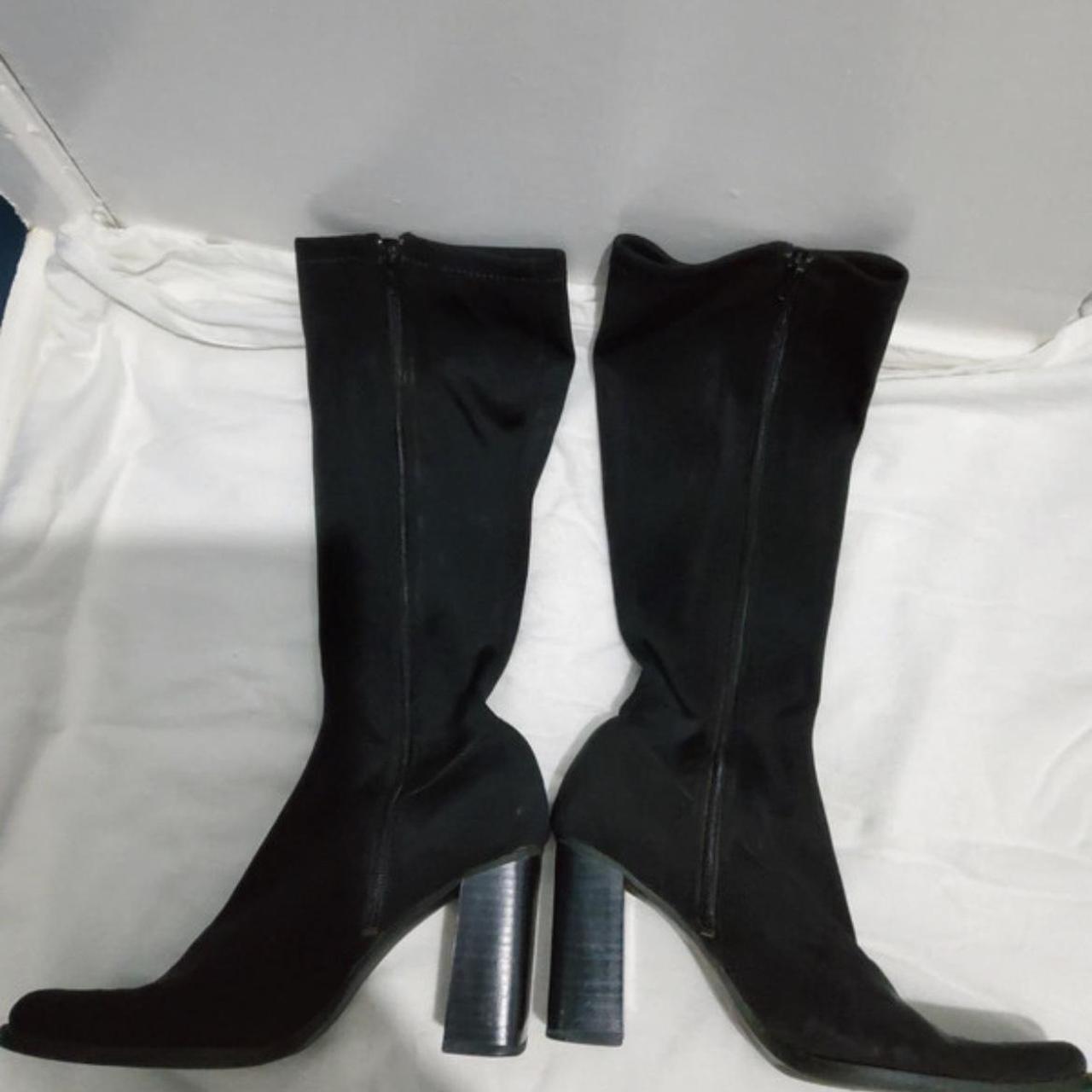 Vintage y2k knee high boots with square toe Size... - Depop