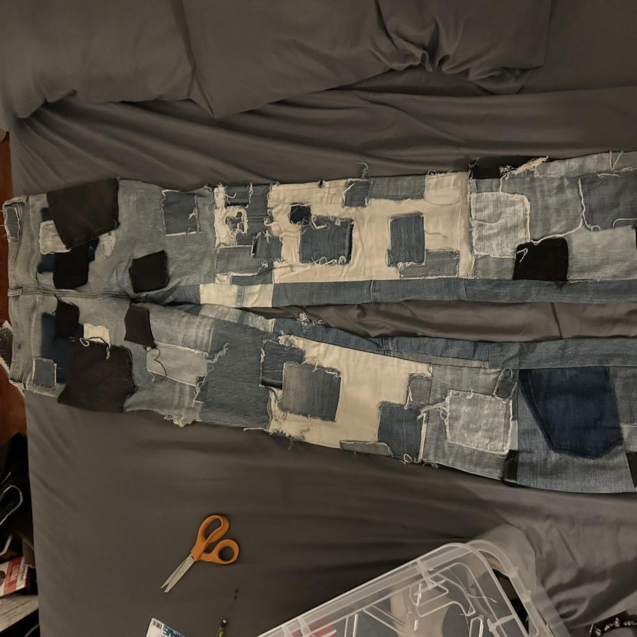 Stacked Extendo Patchwork Jeans *not my work* - Depop