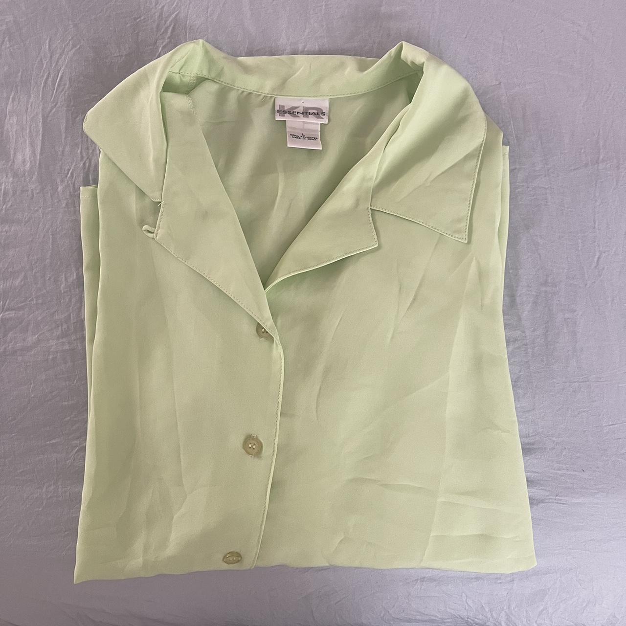 Light green button up Very light and breezy Bought... - Depop