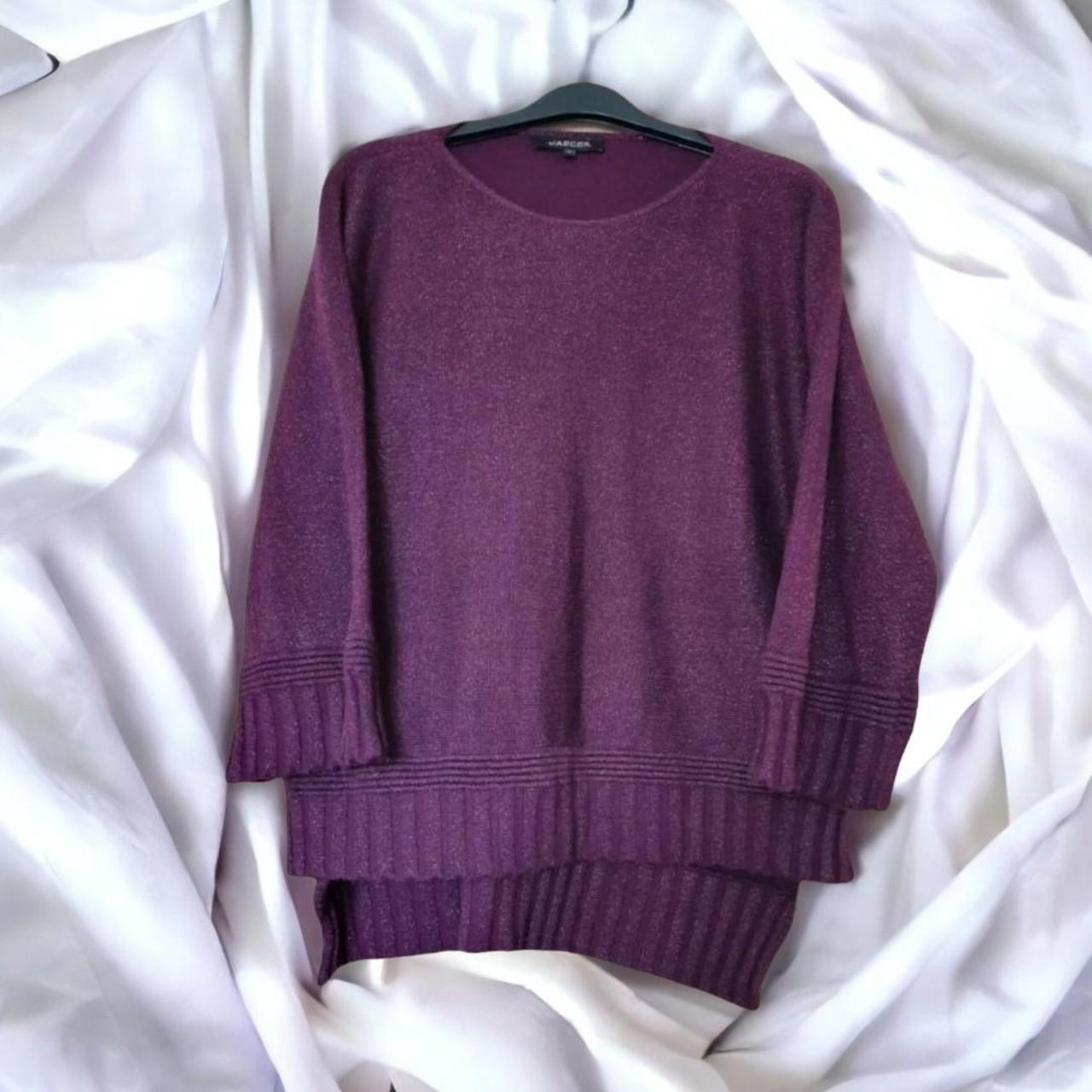 Jaeger purple sparkling wool/Cashmere Jumper. Size... - Depop