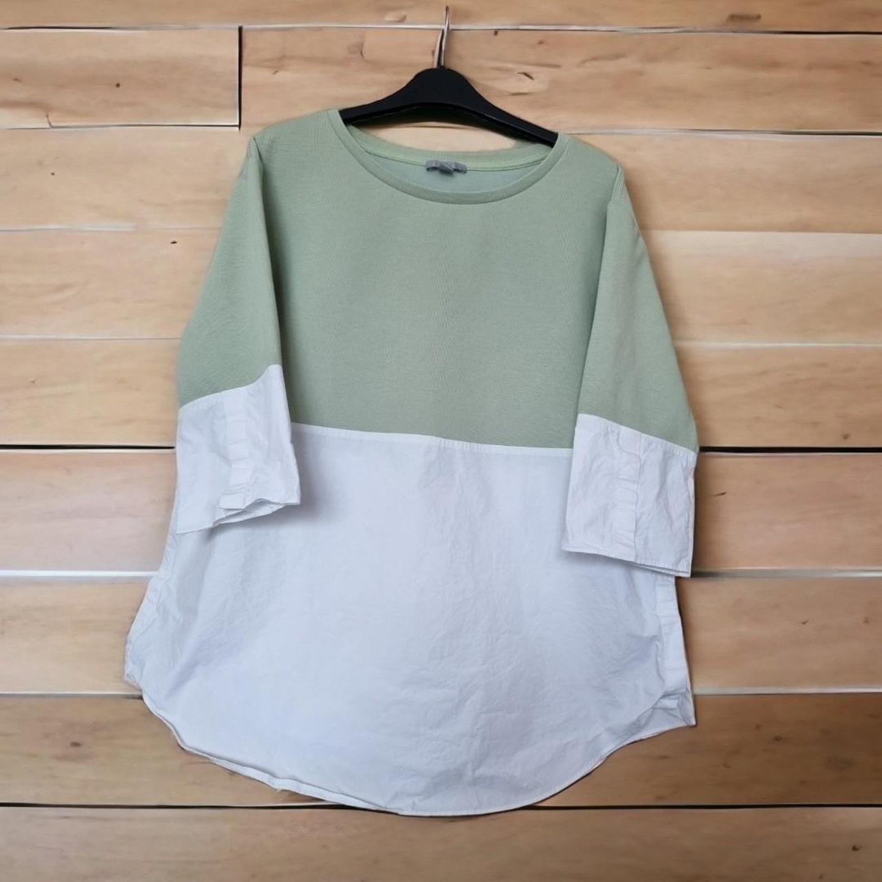 Cos Oversized green top with white shirt design.... - Depop