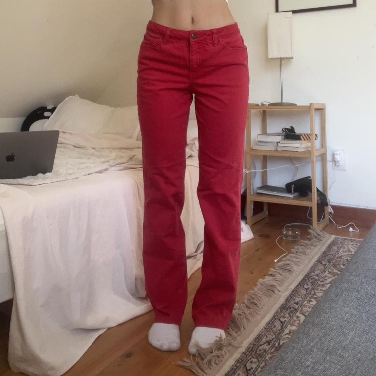 Gorgeous vintage red jeans by Faded Glory Size 4!... - Depop