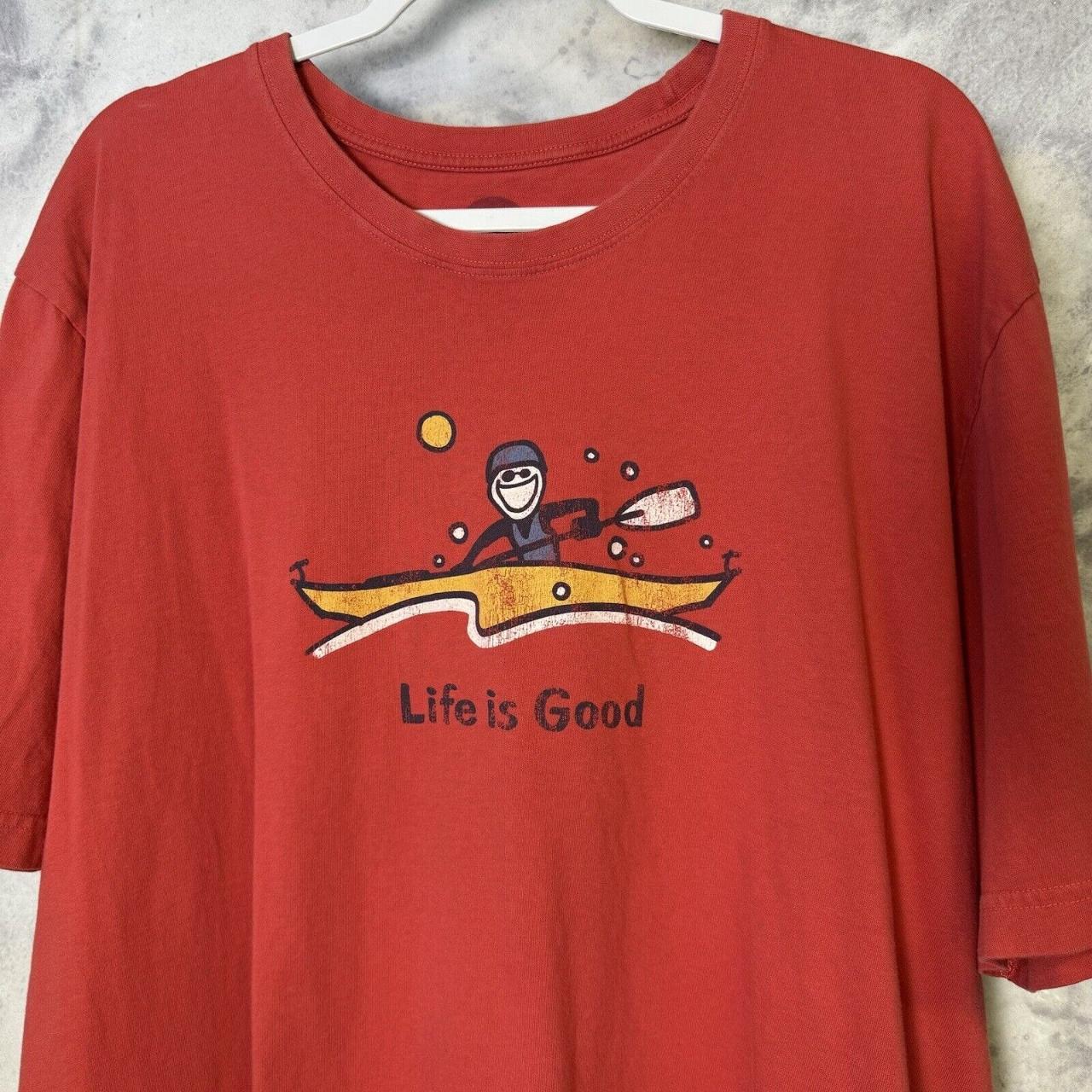 Life is Good T Shirt Mens 3XL Red Kayak Outdoor... - Depop