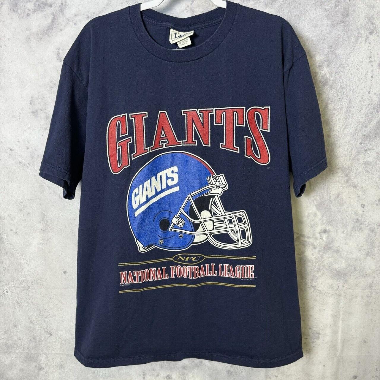 Vintage New York Giants T Shirt Mens XL Blue 90s NFL... - Depop