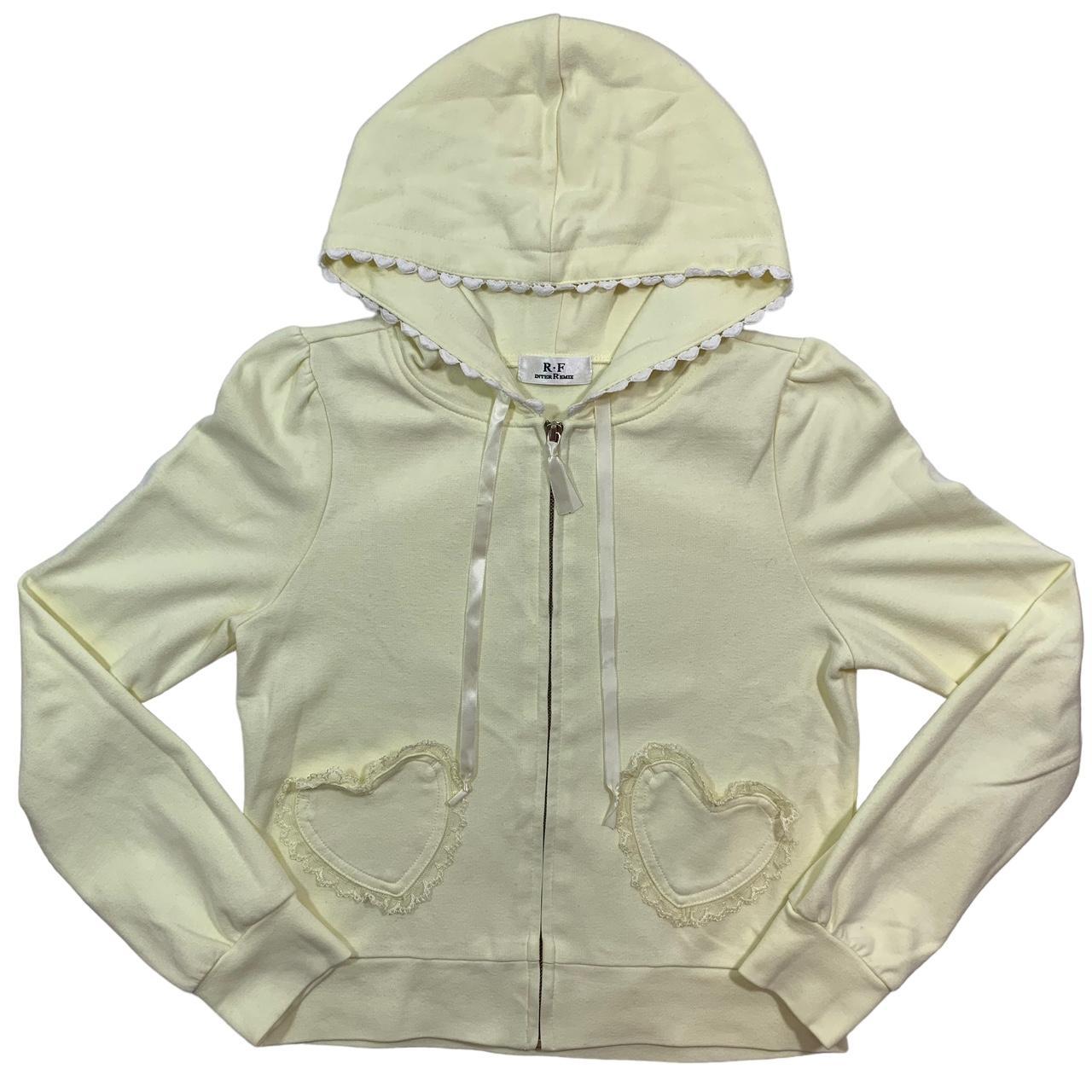 Vintage Y2k Japanese brand pale yellow heart pocket... - Depop