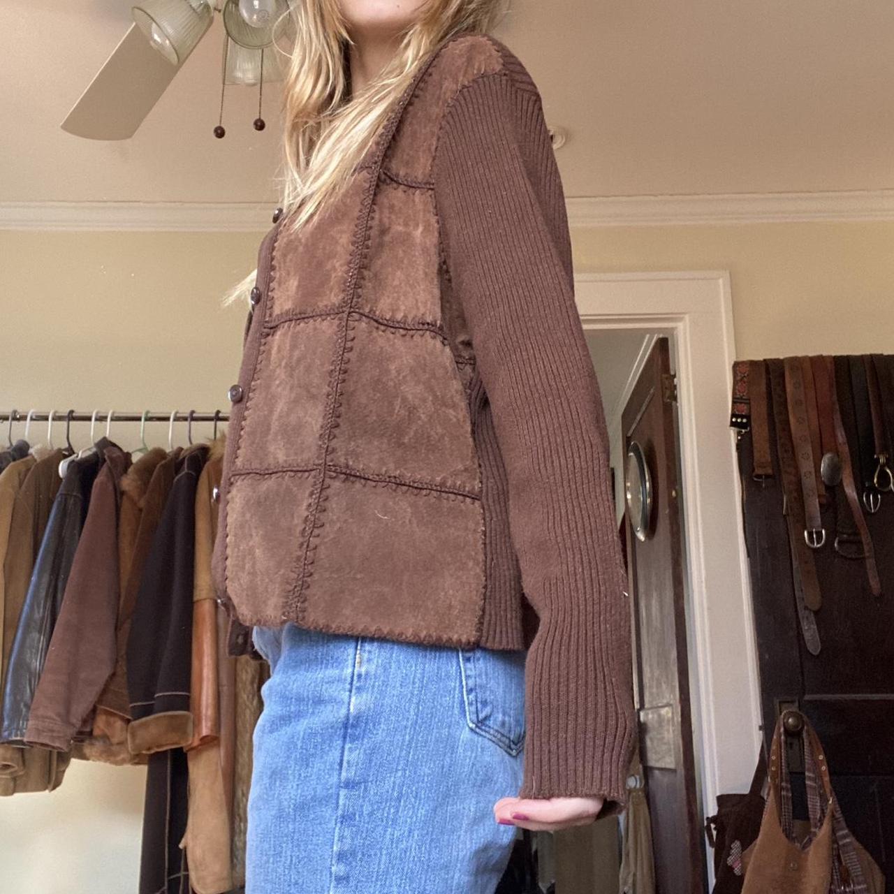 Suede patchwork jacket A nice button up jacket... - Depop