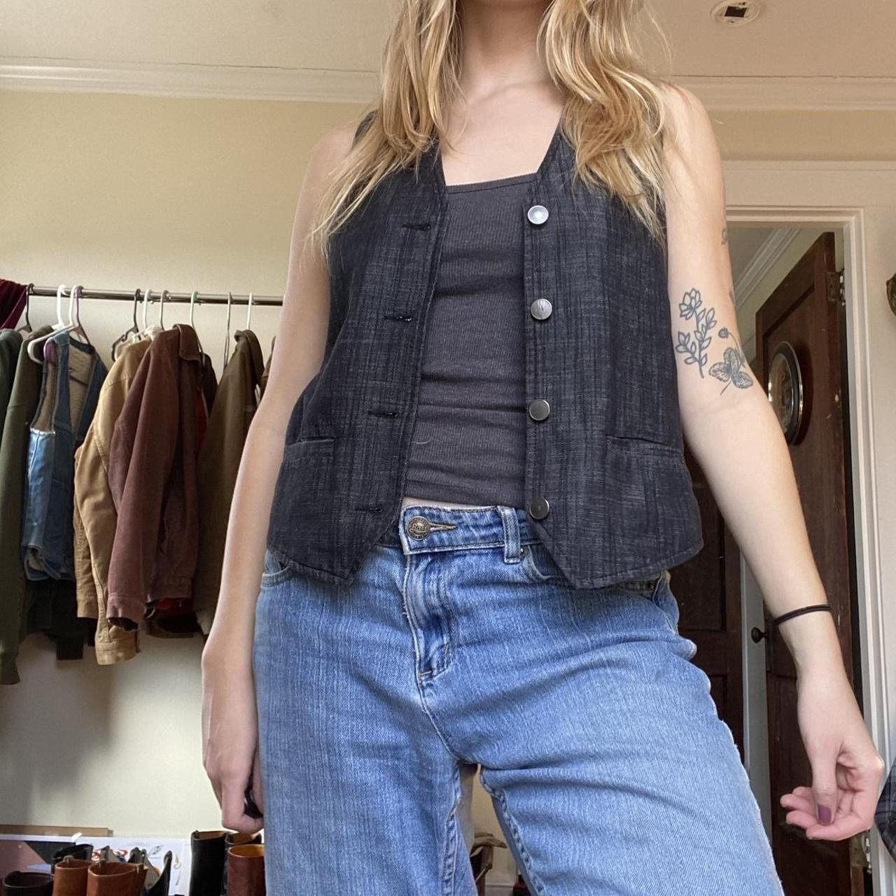 Grey button up vest Very cool n casual vest with... - Depop