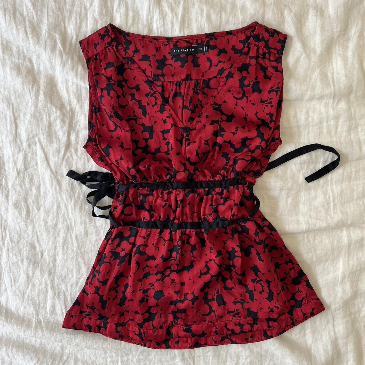 THE LIMITED Women's Red and Black Blouse | Depop