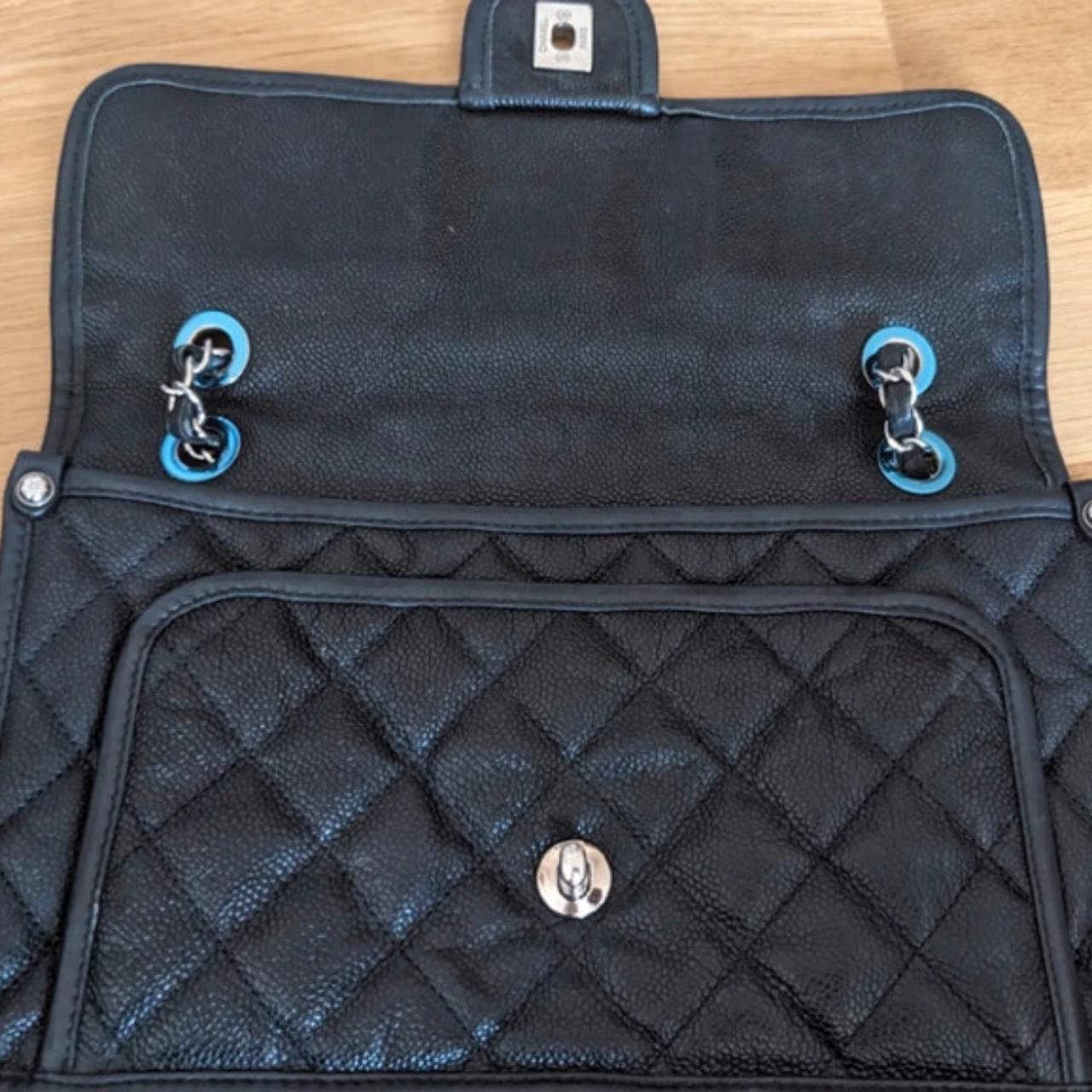 Chanel French Riviera black quilted caviar flap... - Depop