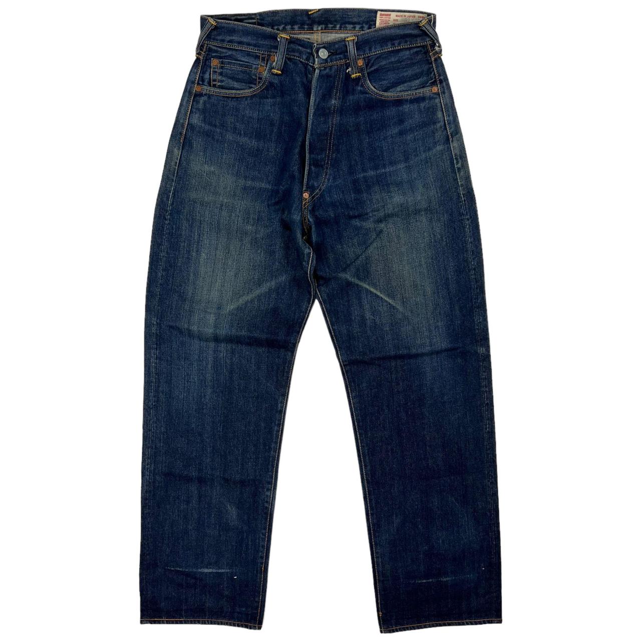 OG Evisu Yellow Daicock Hand-Painted Baggy-Fit Denim... - Depop