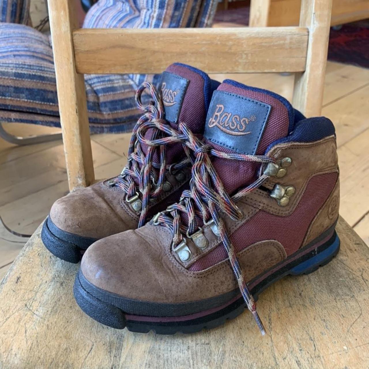 Vintage Bass Hiking Boots Size 65 Womens In Good Depop