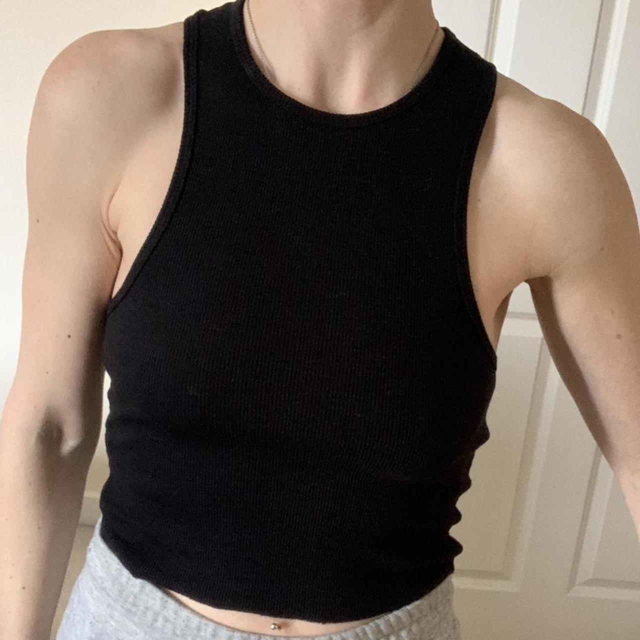 ASOS ribbed racer Vest Black Excellent condition... - Depop