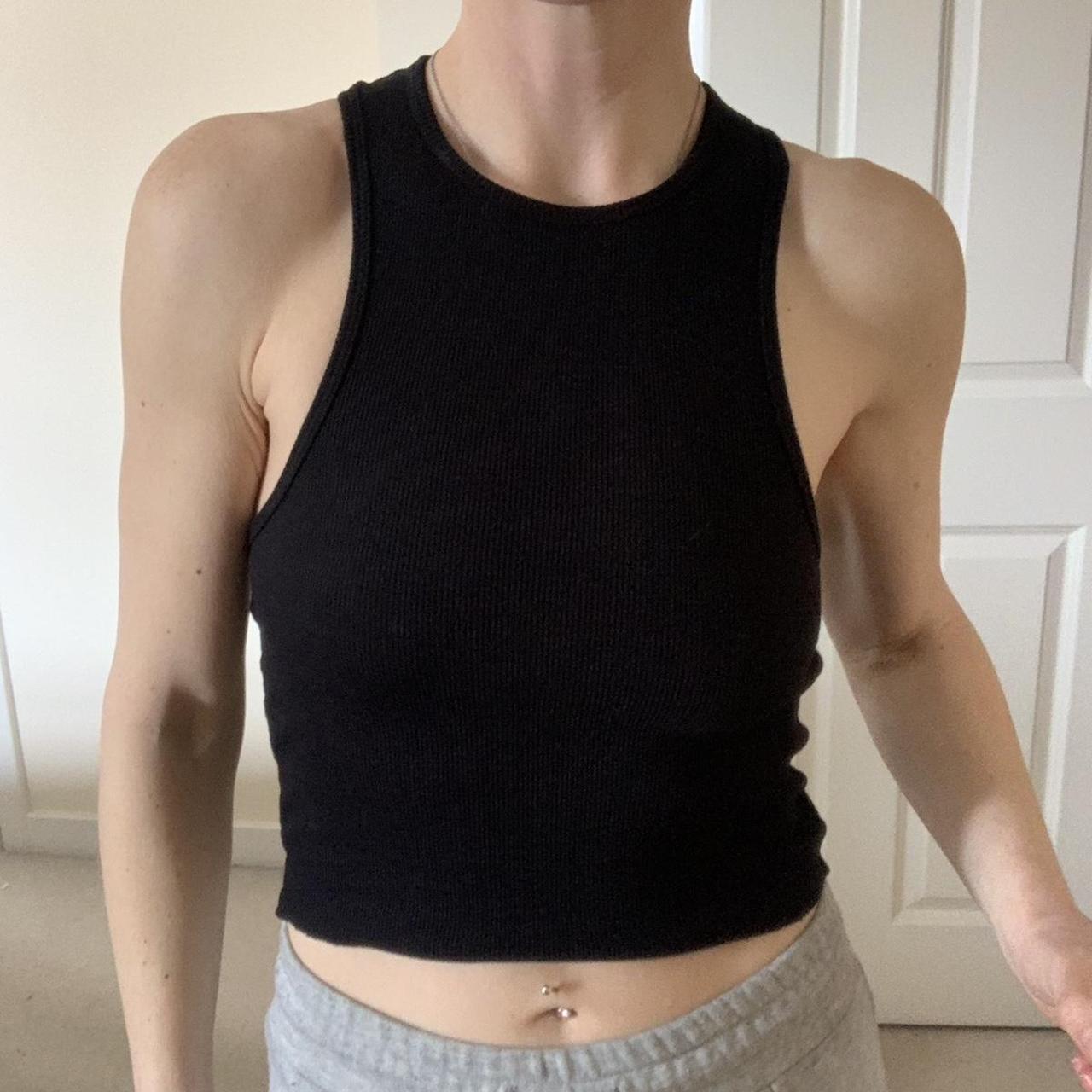 ASOS ribbed racer Vest Black Excellent condition... - Depop