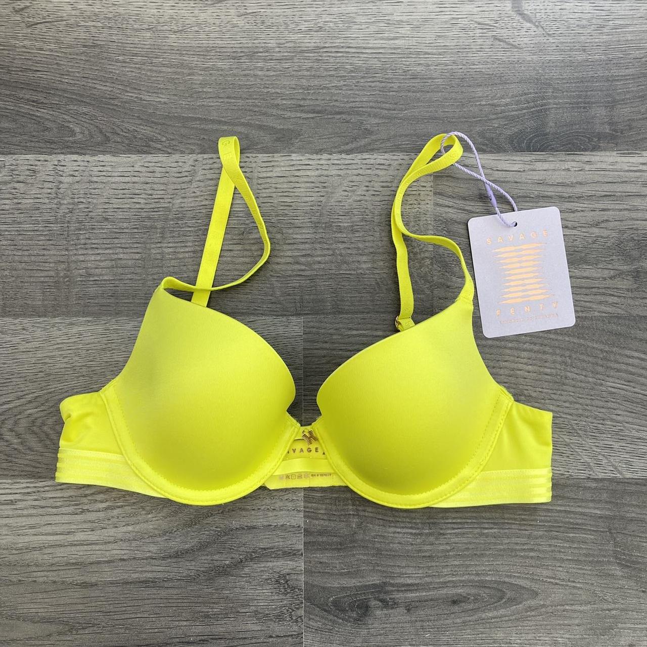 Savage x Fenty Women's Yellow Bra | Depop