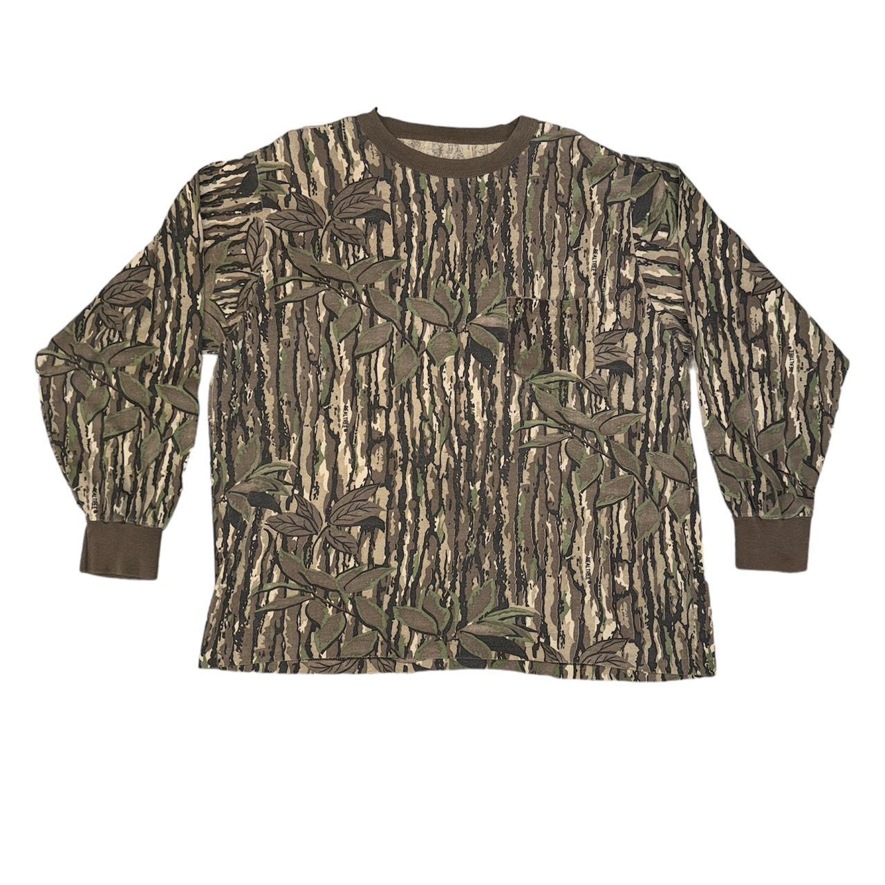 Vintage Real Tree Tree Bark Camo long sleeve pocket... - Depop